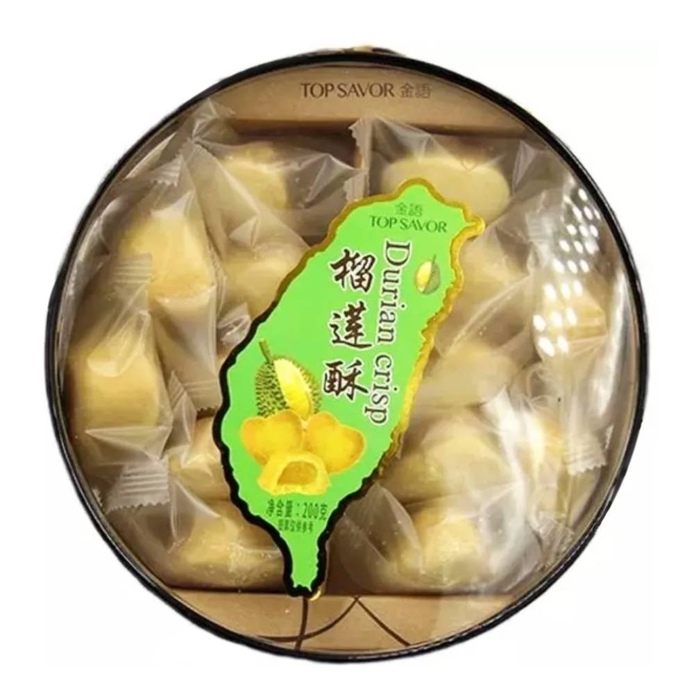 Biscuiti, cu umplutura de durian, 200g, Top Savor – Asian Mart