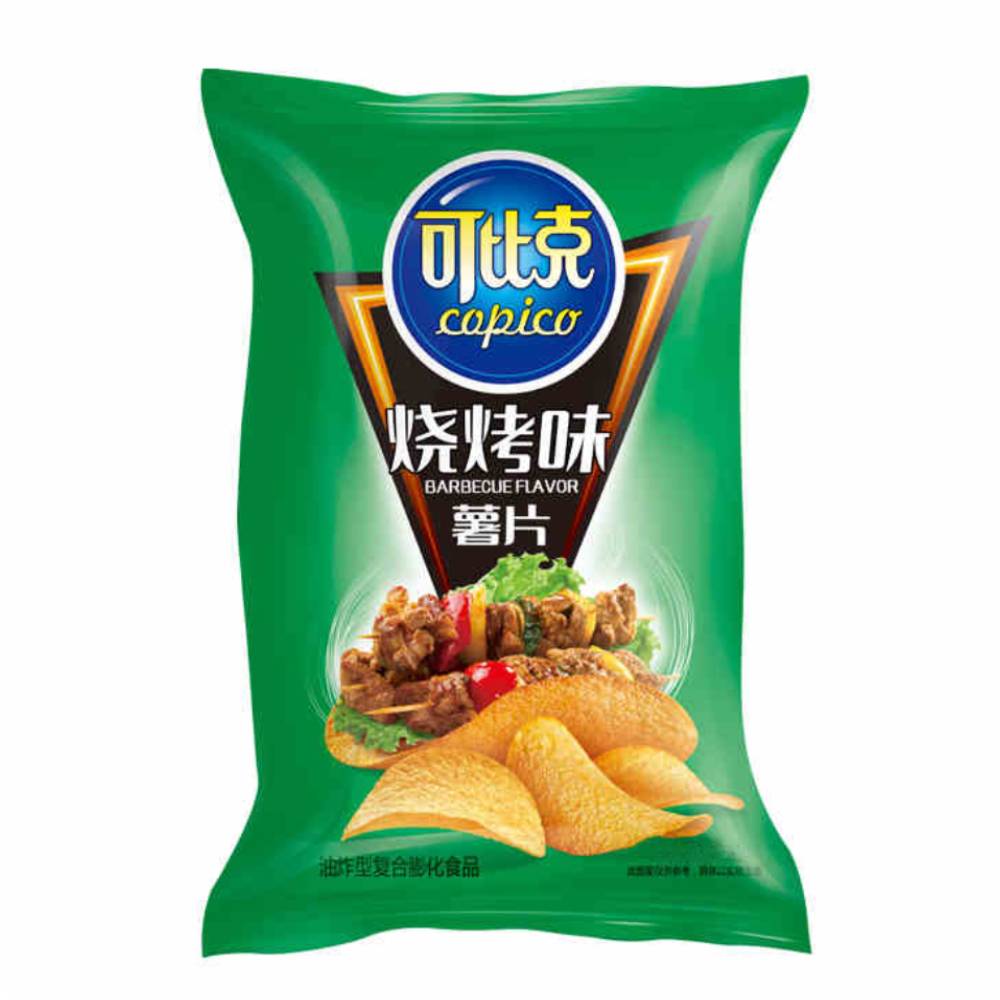 Chipsuri din cartofi, aroma de BBQ, 55g, Copico – Asian Mart