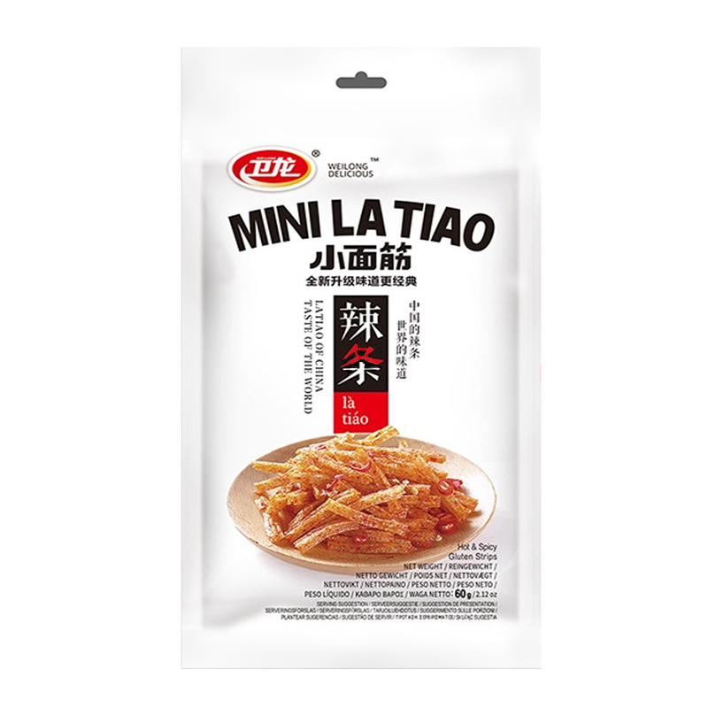 Mini Latiao, snack chinezesc picant, 60g, WeiLong – Asian Mart